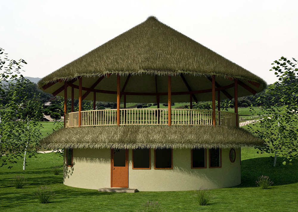 33’ (10m) Roundhouse with Open-air 2nd Story – Natural Building Blog